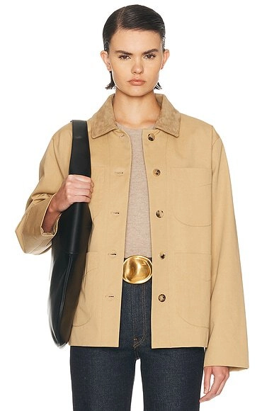Khaite Wyatt Jacket With Suede Collar - Wheat