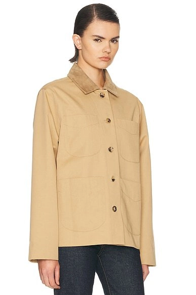 Khaite Wyatt Jacket With Suede Collar - Wheat