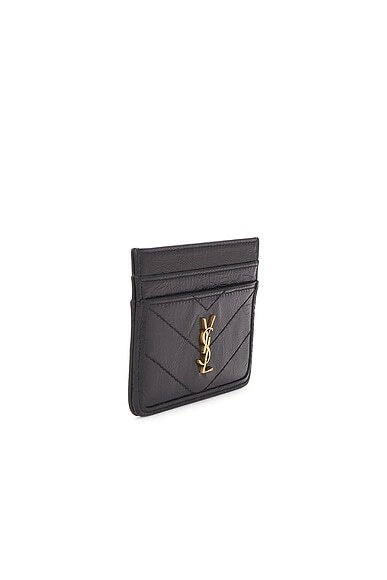 Saint Laurent Cuir Vintage Froisse Matelasse Credit Card Case - Nero