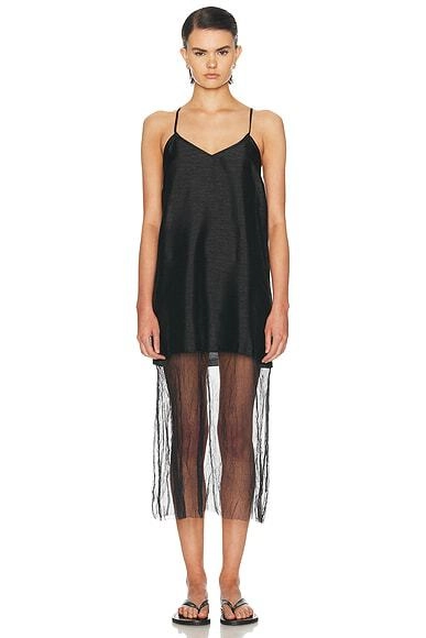 Chan Luu Techno Taffeta Mesh Dress