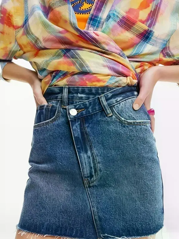 Desigual Frayed Denim Skirt