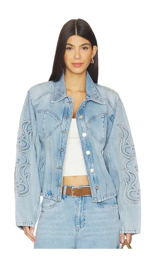 GESTUZ X Barbie Stacie Embroidered Denim Jacket