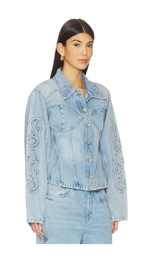 GESTUZ X Barbie Stacie Embroidered Denim Jacket
