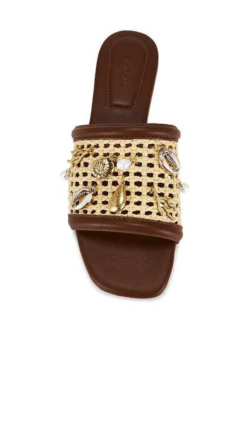 Simkhai Caspian Raffia Netted Flat Sandal In . Also