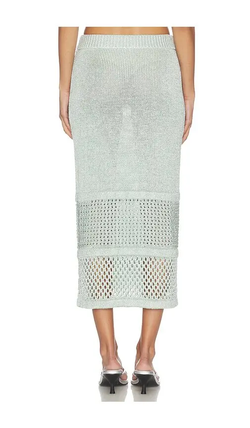 DODIEE Metallic Crochet Maxi Skirt