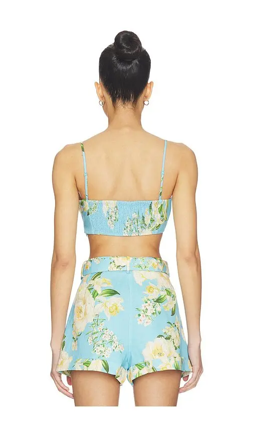 Hemant & Nandita Strapless Bandeau Top With Floral Print