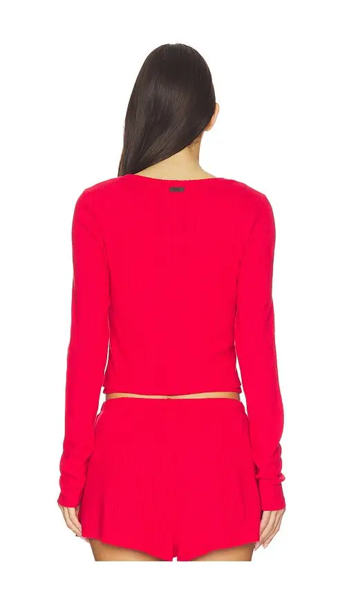 Lunya Pointelle Crew Neck Cardigan