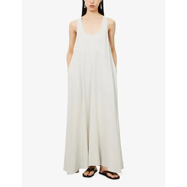ST. AGNI Scoop-neck Relaxed-fit Jersey Maxi Dress