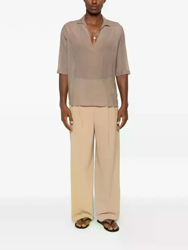 Tagliatore Semi-sheer V-neck Shirt