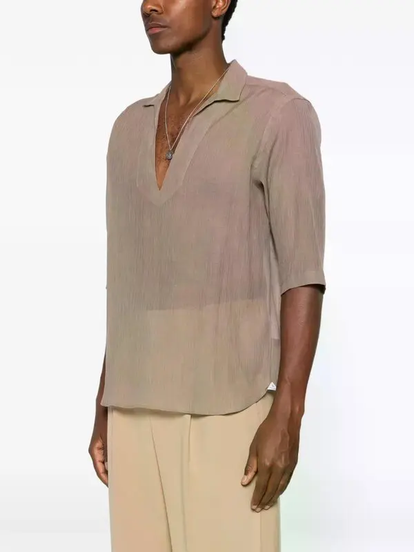 Tagliatore Semi-sheer V-neck Shirt