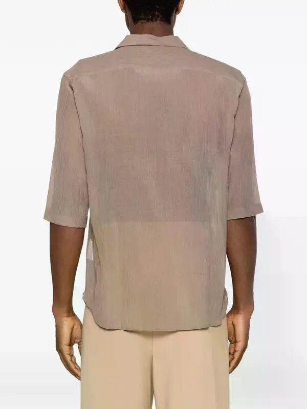 Tagliatore Semi-sheer V-neck Shirt