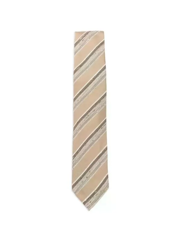 LARDINI Striped Neck Tie - Neutrals