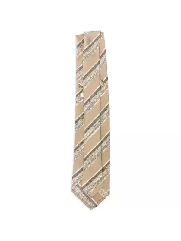 LARDINI Striped Neck Tie - Neutrals
