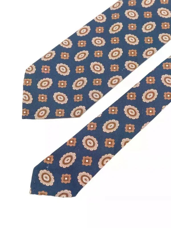 LARDINI Patterned Neck Tie - Blue