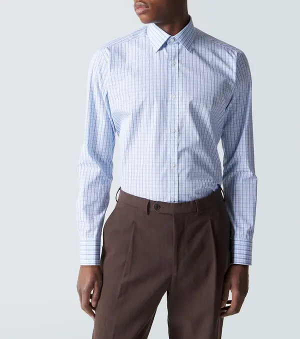 Charvet Checked Cotton Poplin Shirt