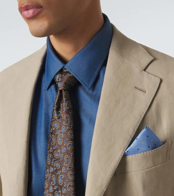 Charvet Silk Paisley Jacquard Neck Tie - Brown