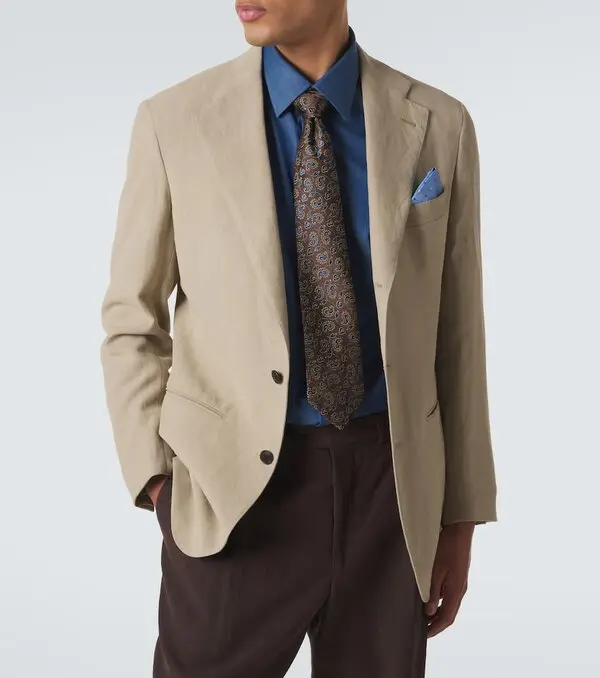 Charvet Silk Paisley Jacquard Neck Tie - Brown