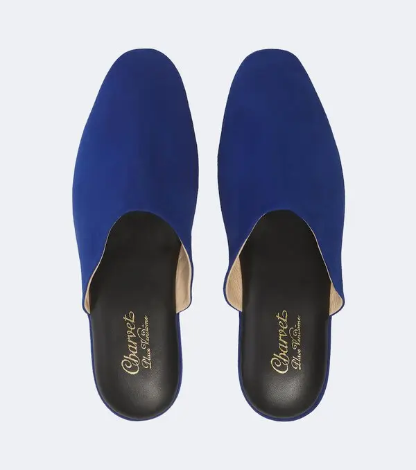 Charvet Suede Slippers - Blue