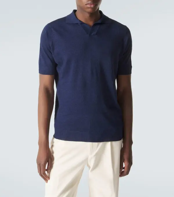 Thom Sweeney Linen And Cotton Polo Shirt