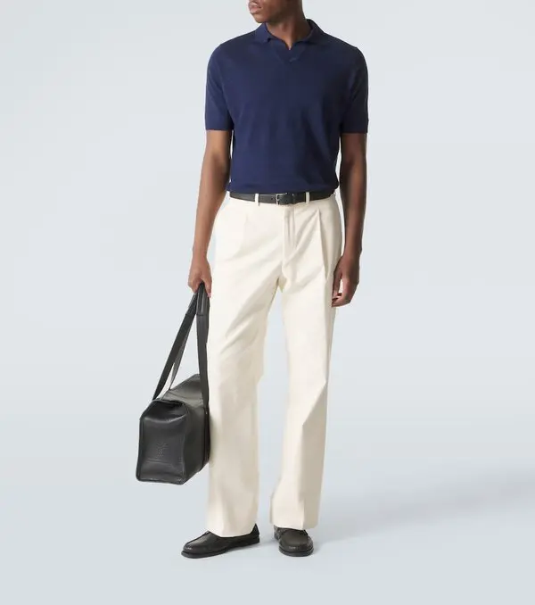 Thom Sweeney Linen And Cotton Polo Shirt