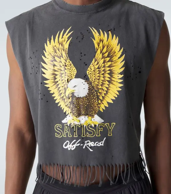 Satisfy Mothtech Cropped Cotton Jersey Tank Top