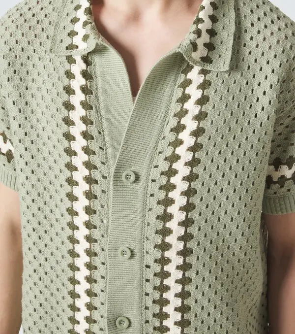 Frescobol Carioca Pinto Crochet Cotton Shirt