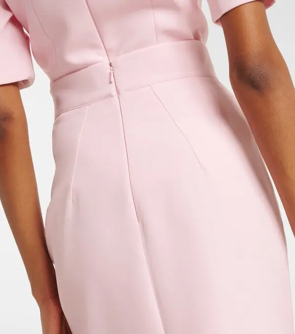 Safiyaa Hokuku Crepe Pencil Skirt