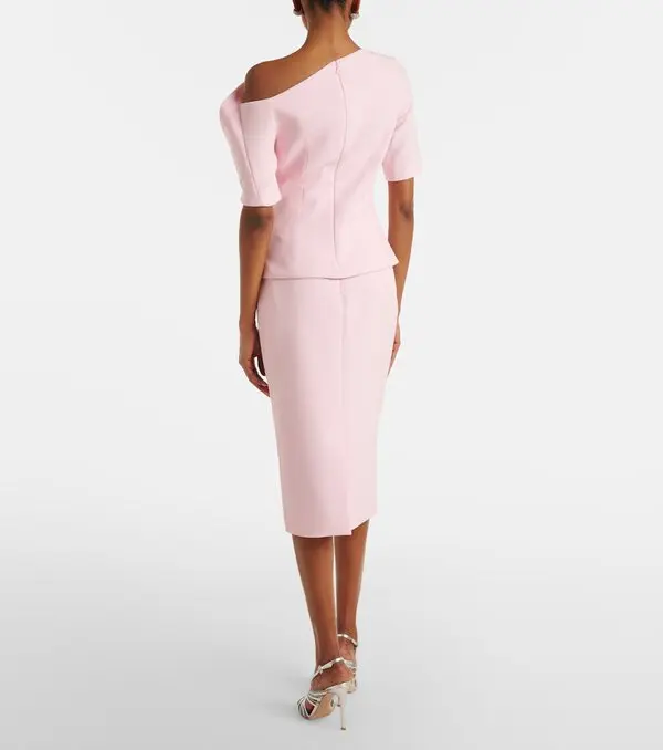 Safiyaa Hokuku Crepe Pencil Skirt