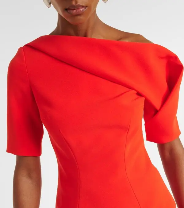 Safiyaa Marley Draped Crepe Top In Apple