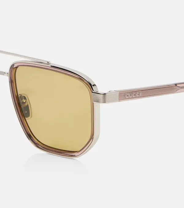 Gucci Lettering Aviator Sunglasses