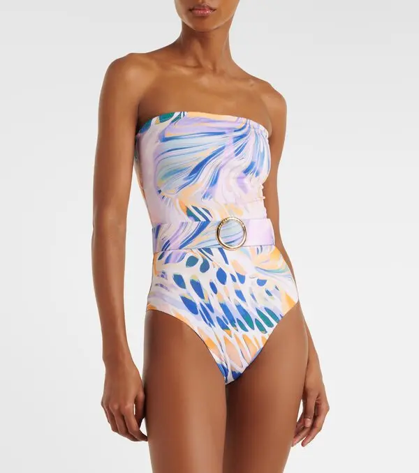 ALEXANDRA MIRO Iris Belted Printed One-piece Swimsuit