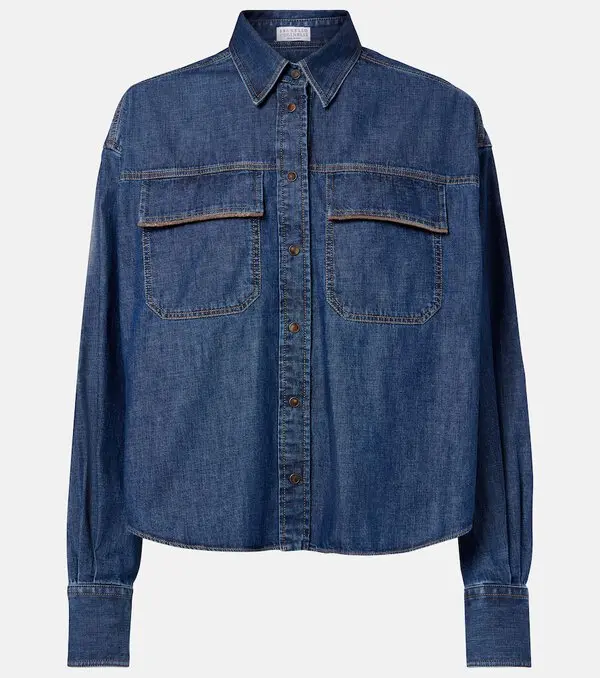 Brunello Cucinelli Monili Denim Jacket - Blue