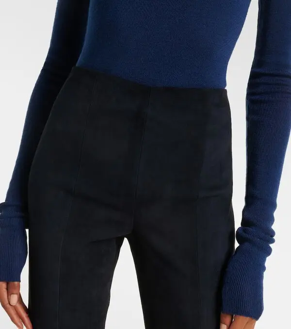 Stouls Suede Flared Trousers - Blue
