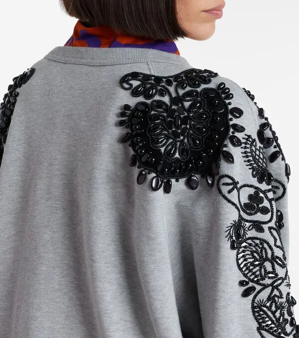 Dries Van Noten Embellished Cotton Jersey Sweatshirt