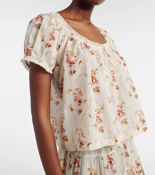 DÔEN Frederica Floral Cotton Top - Multicoloured
