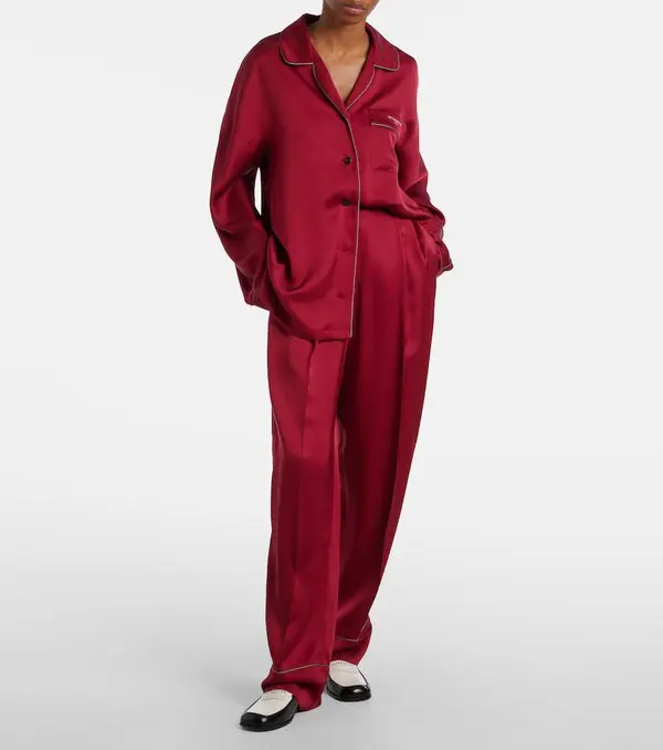 Givenchy Satin Wide-leg Trousers