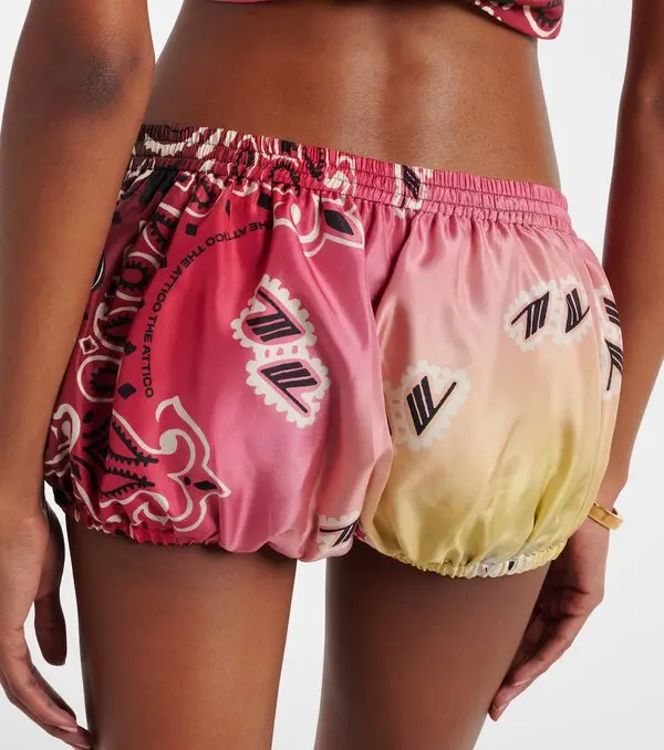 Attico Printed Silk Shorts