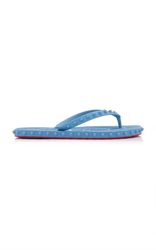 CHRISTIAN LOUBOUTIN Super Loubi Flip Rubber Sandals - Blue