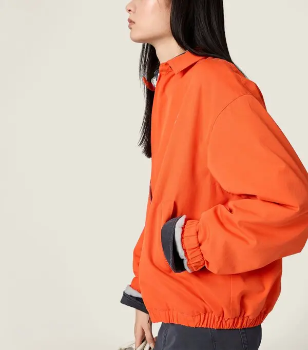 Miu Miu Cotton Poplin Blouson Jacket - Orange