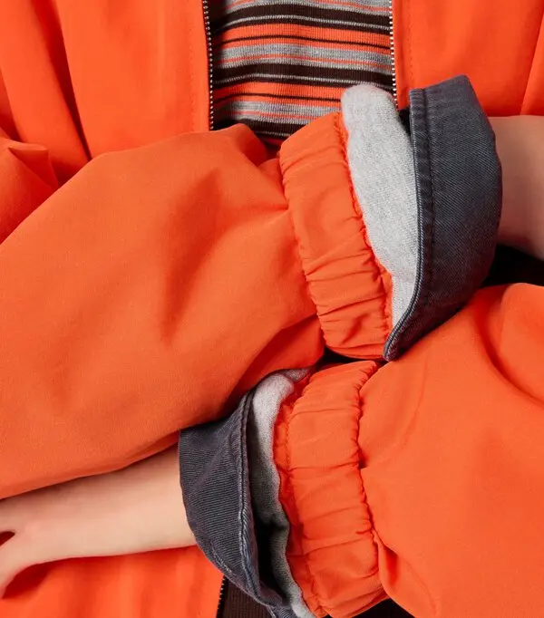 Miu Miu Cotton Poplin Blouson Jacket - Orange