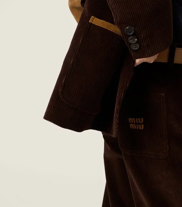 Miu Miu Corduroy Straight Leg Trousers - Brown