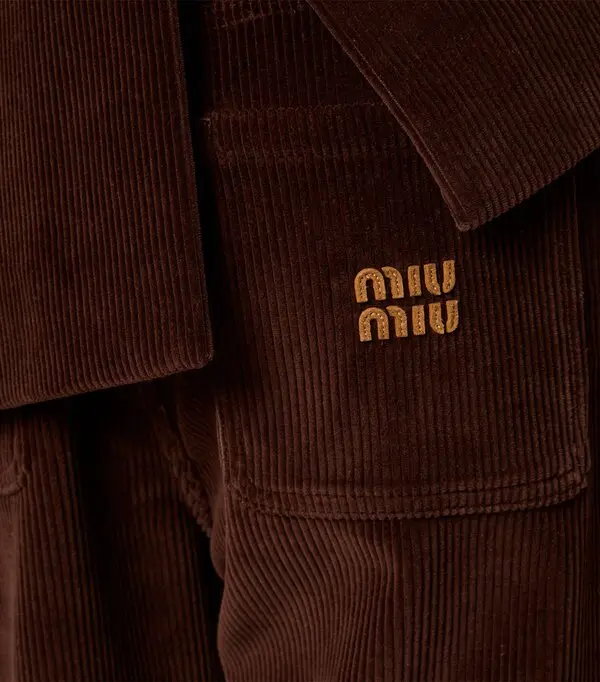 Miu Miu Corduroy Straight Leg Trousers - Brown