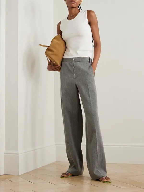 Tibi Wool Straight-leg Trousers