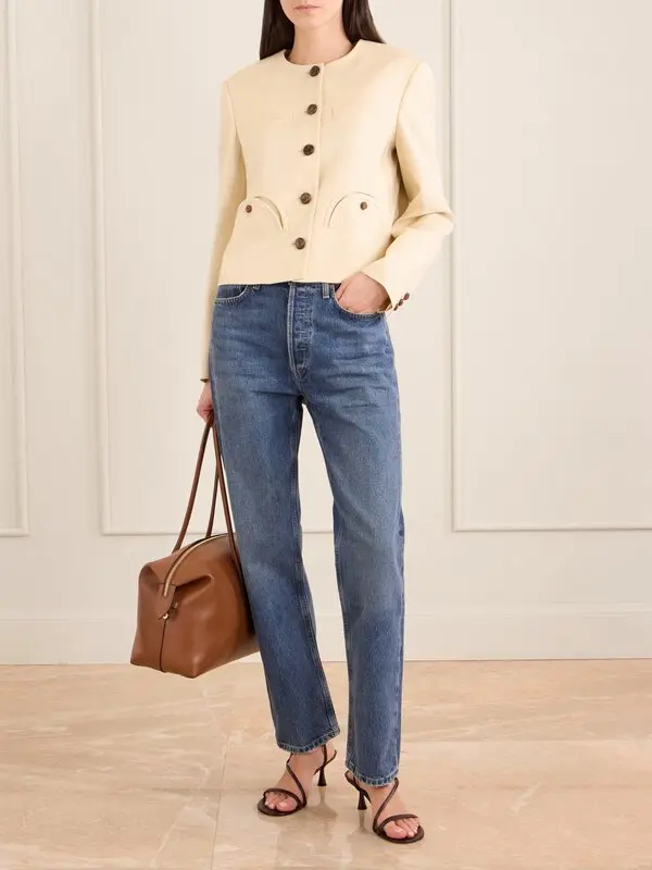 BLAZÉ MILANO Danae Woven Cropped Jacket