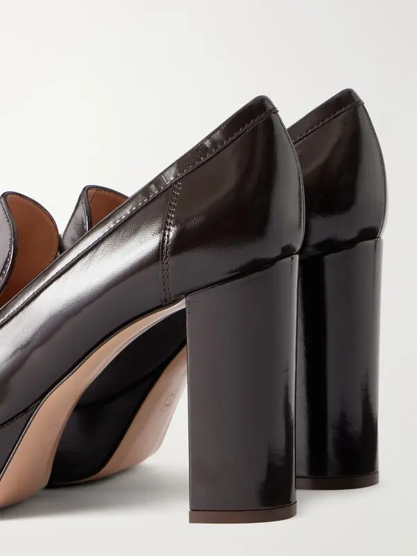 GIANVITO ROSSI Hadden Nuit Leather Platform Pumps