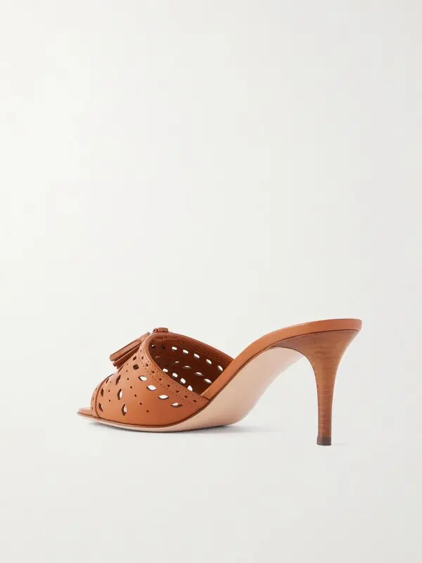 GIANVITO ROSSI 70 Laser-cut Leather Mules