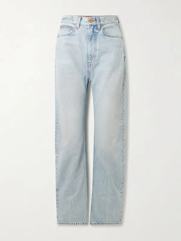 JAMIE HALLER The Fan Mid-rise Wide-leg Jeans - Blue