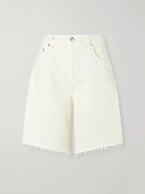 Citizens Of Humanity Ayla High-rise Wide-leg Denim Shorts - Neutrals