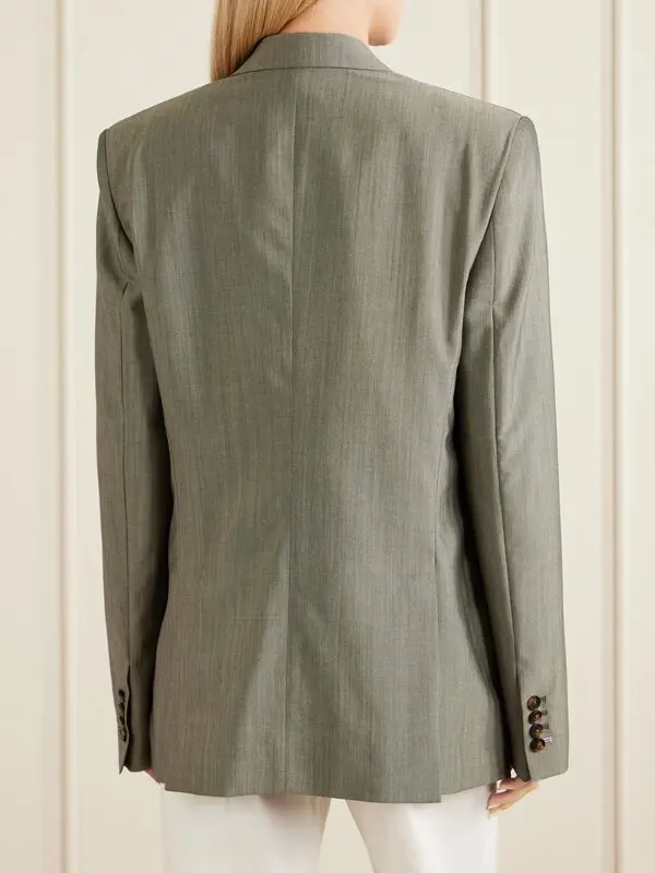 Stella McCartney Tropical Double-breasted Wool And Silk-blend Blazer