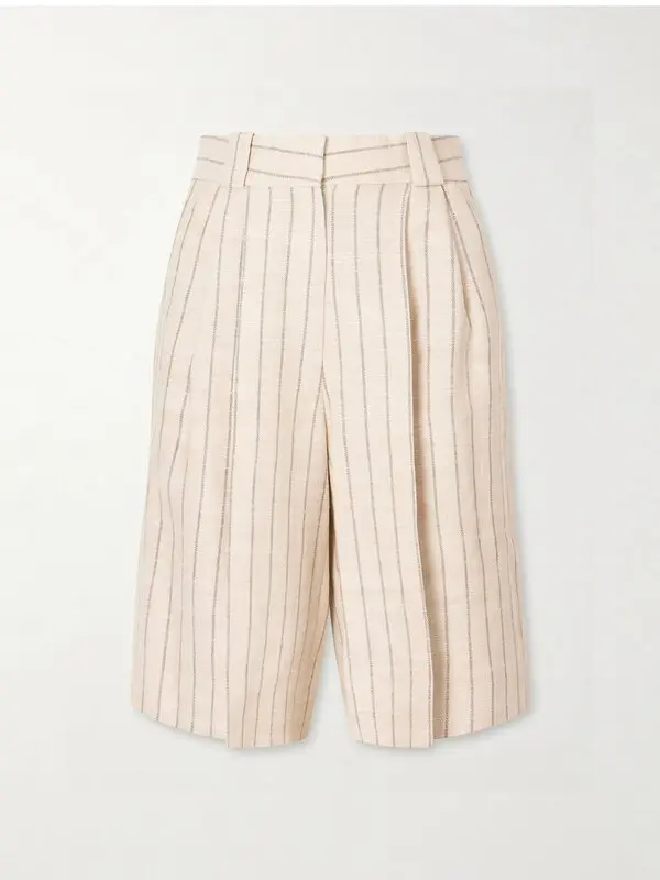 BLAZÉ MILANO Serene Husul Striped Canvas Shorts - Neutrals